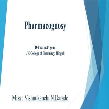 Pharmacognosy: ppt :pdf :pharmacognosy : | PPTX