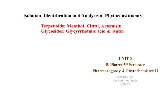 Isolation Identification and analysis of Menthol.pptx