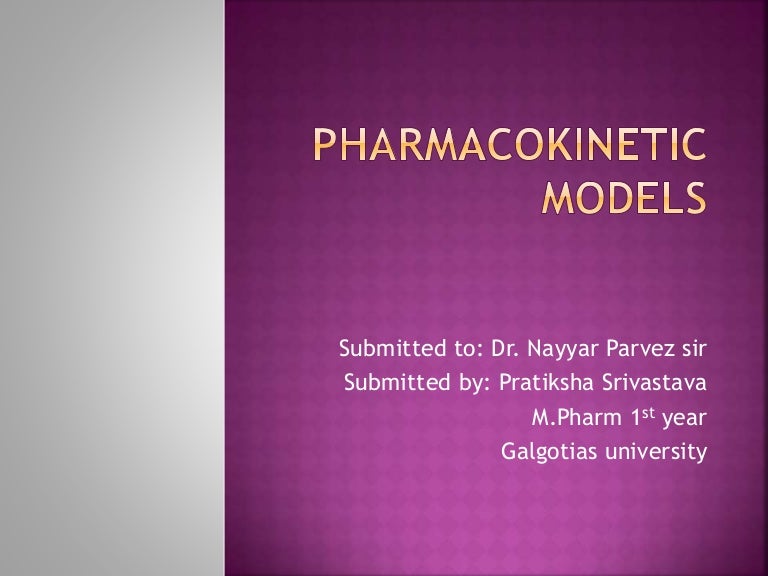 Pharmacokinetic models