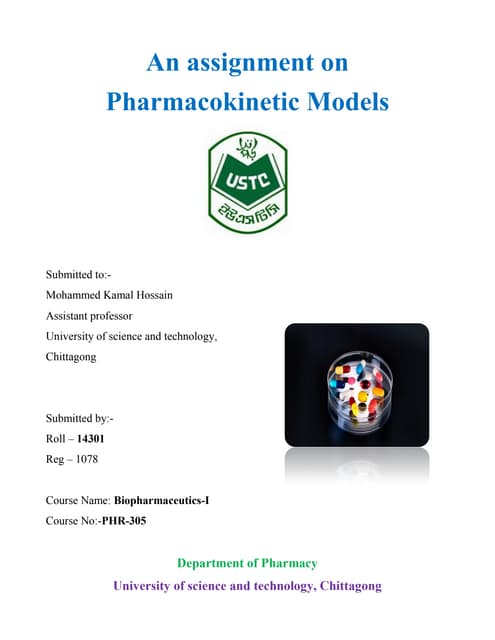 Pharmacokinetic models | PPTX