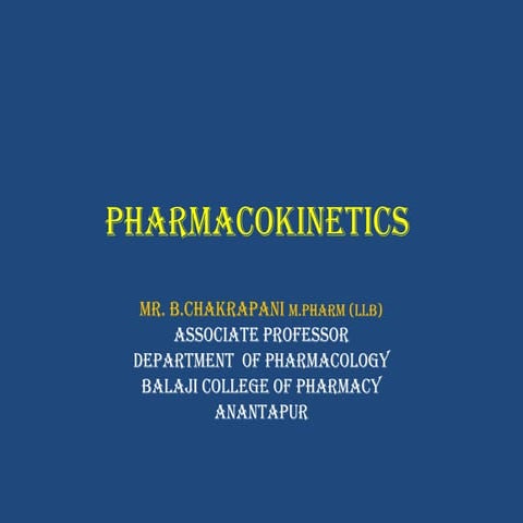 Pharmacokinetics | PPT