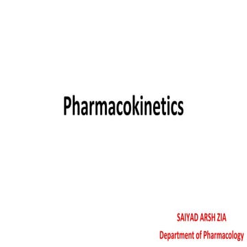 Pharmacokinetics | PPT