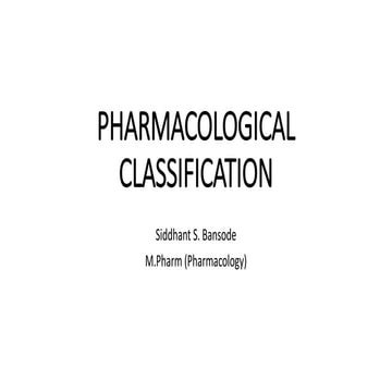 Pharmacological classification of drugs | PPTX