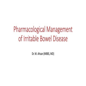 Pharmacological management of irritable bowel disease | PPTX