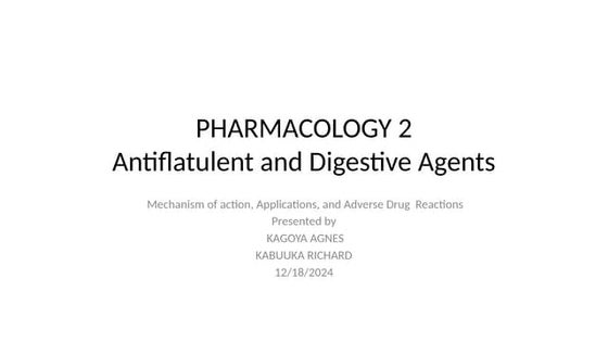 Digestants and Carminatives | PPT