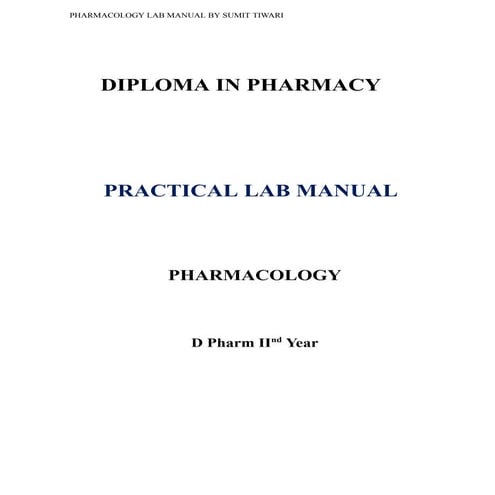 DIPLOMA IN PHARMACY PHARMACOLOGY LAB MANUAL.pdf