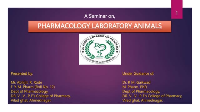 Research Methodology (M. Pharm, IIIrd Sem.)_UNIT_IV_CPCSEA Guidelines ...
