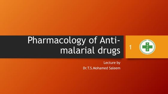 Antimalarial Drugs and their clinical uses.pptx