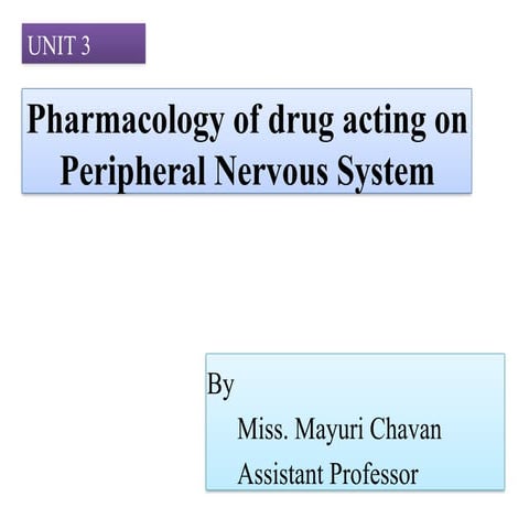 Pharmacology of drug acting on Peripheral Nervous System.pptx
