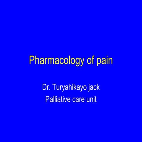 Pharmacology of pain | PPT