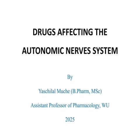 Pharmacology of the ANS.pdfhuìiii dfyy77 | PPT