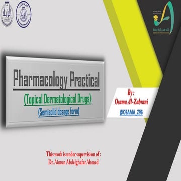 Pharmacology (topical dermatological drugs) | PDF