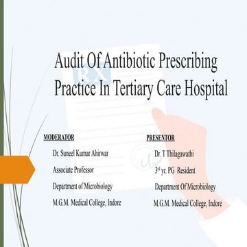 Pharma cor Audit Of Antibiotic Prescribing Practice In Tertiary Care.pptx