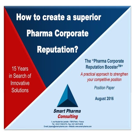 Pharma corporate reputation | PPT