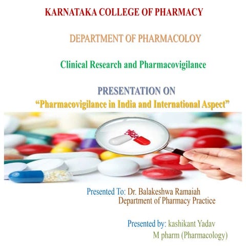 Pharmacovigilance ppt by Kashikant Yadav | PPTX
