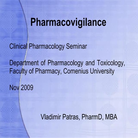 Pharmacovigilance | PPT