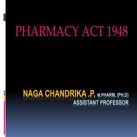 Pharmacy act | PPTX