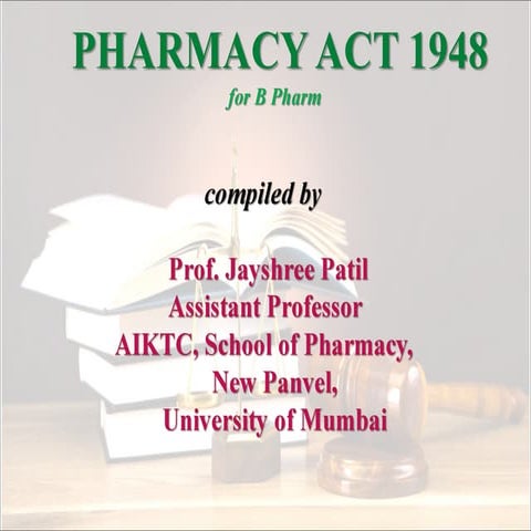 Pharmacy act 1948 | PDF