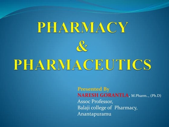 Introduction to pharmacy | PPTX | Pharmaceutical Industry | Industries