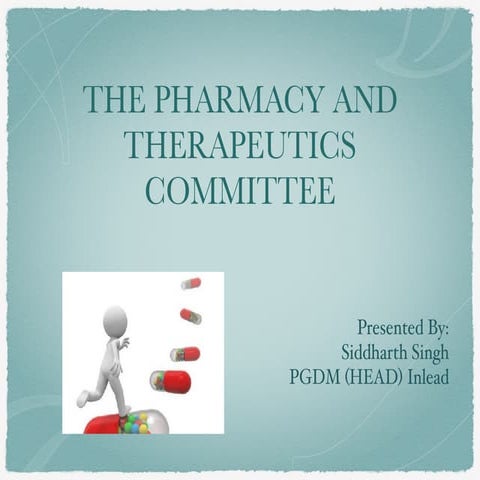 Pharmacy and therapeutic committee | PDF