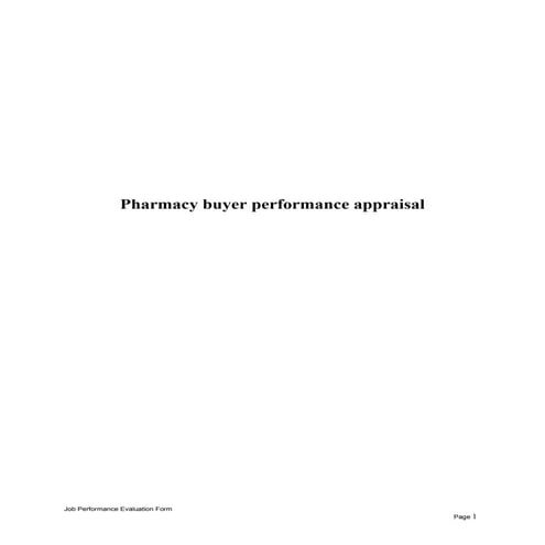 Pharmacy buyer performance appraisal | DOC