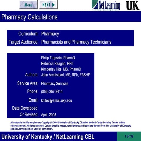 Pharmacy calculations | PPT