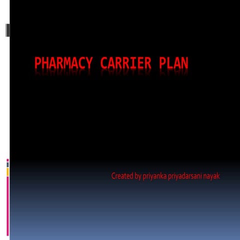 Pharmacy carrier plan | PPTX