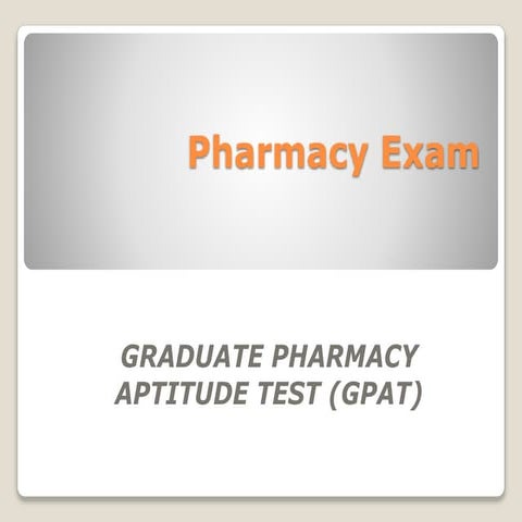 Pharmacy exam | PPTX