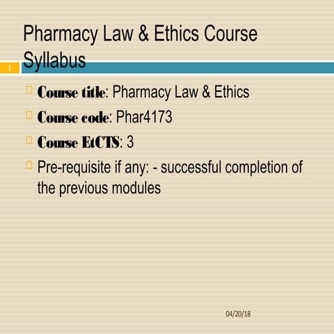 ,Pharmacy law & ethics | PPT
