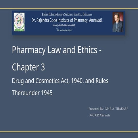D & C ACT 1940 AND RULES 1945 | PDF