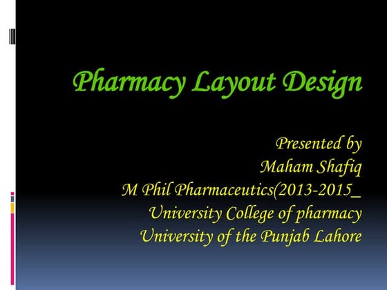 Pharmacy layout design | PPT