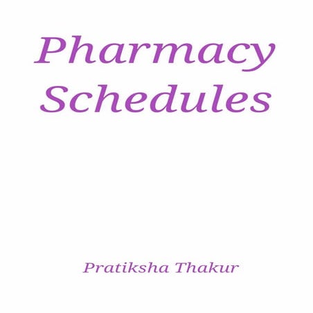 Pharmacy Schedules | PDF