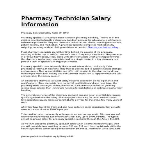 Pharmacy technician salary information | PDF