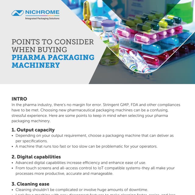 POINT TO CONSIDER WHEN BUYING PHARMA PACKAGING MACHINERY | PDF