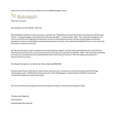 Pharmasummit conference invite m.luisetto 2017 | DOCX