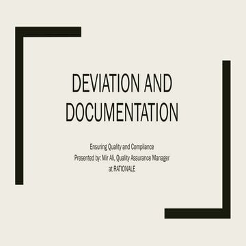 Deviation and root cause analysis in Pharma | PPTX