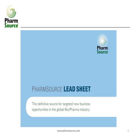 PharmSource Lead Sheet | PPTX