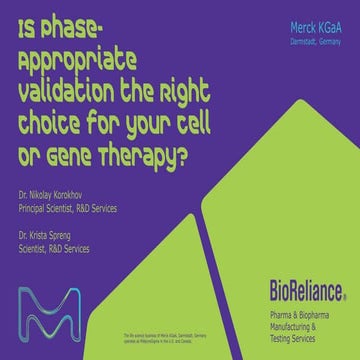 Webinar: Is Phase-Appropriate Validation the Right Choice for your Cell ...