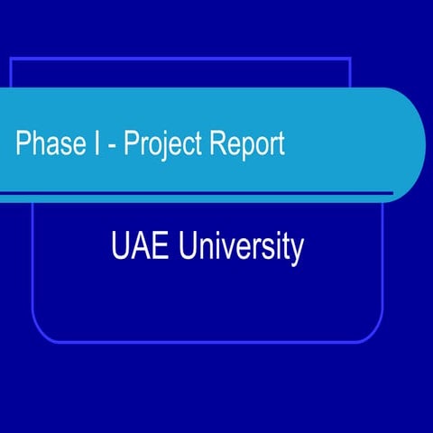 UAEU - Phase I Project Report | PPT