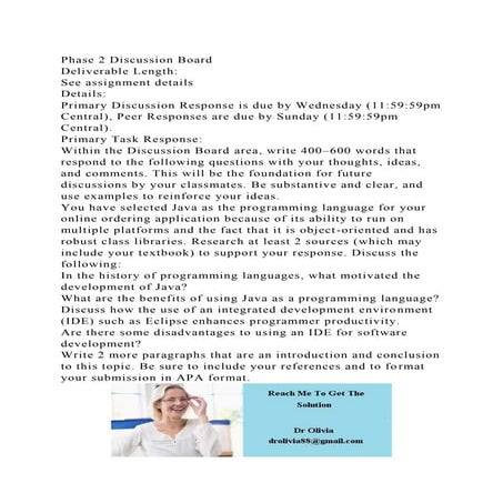 Phase 2 Discussion BoardDeliverable LengthSee assignment detail.docx