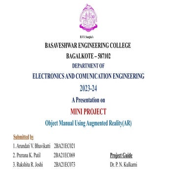 phase 2 miniproject-1.pptx object manual using AR | PPT
