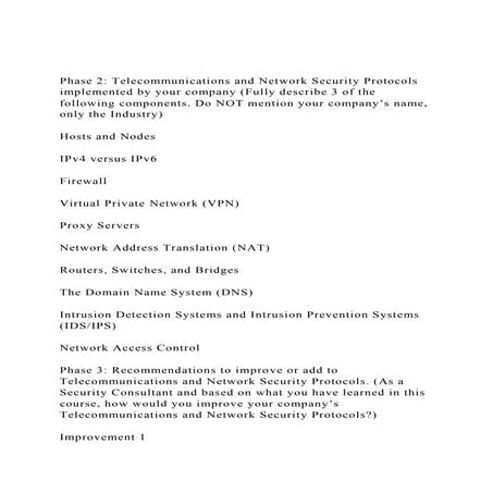 Phase 2 Telecommunications and Network Security Protocols imple.docx