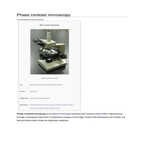 Phase contrast microscopy | DOCX