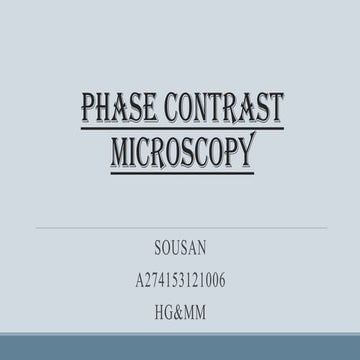 Sketch Diagram Of A Phase Contrast Microscopy Phase Contrast