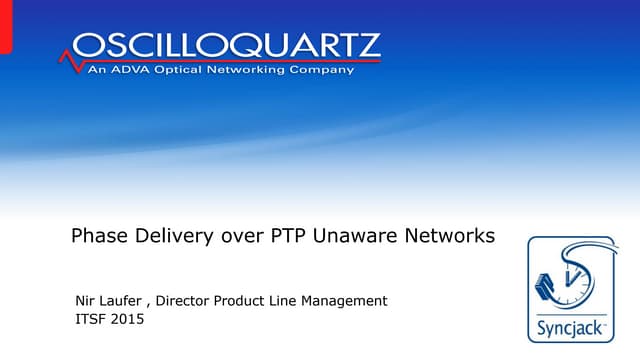 Phase Delivery Over Ptp Unaware Networks Ppt 8155