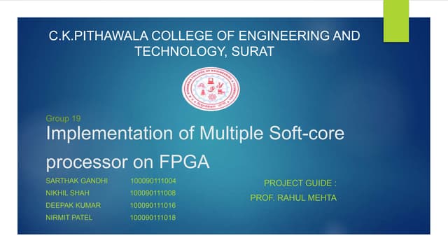 Implementation Of Soft Core Processor On Fpga Final Presentation Ppt