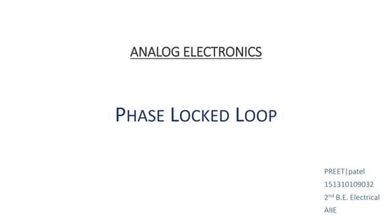 Phase Locked Loop Pll Pptx Digital Audio Computer Software And Applications