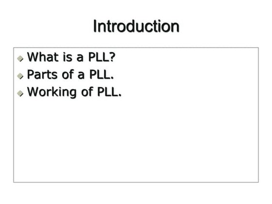 Phase Locked Loop Pll Pptx Digital Audio Computer Software And Applications