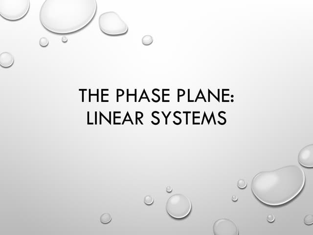 NONLINEAR CONTROL SYSTEM (Phase plane & Phase Trajectory Method) | PPTX