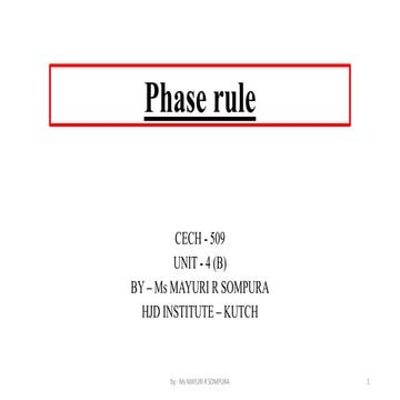 Phase rule SLIDE SHARE B.Sc. CHEMISTRY SEMESTER - 5 AND 6 | PPTX